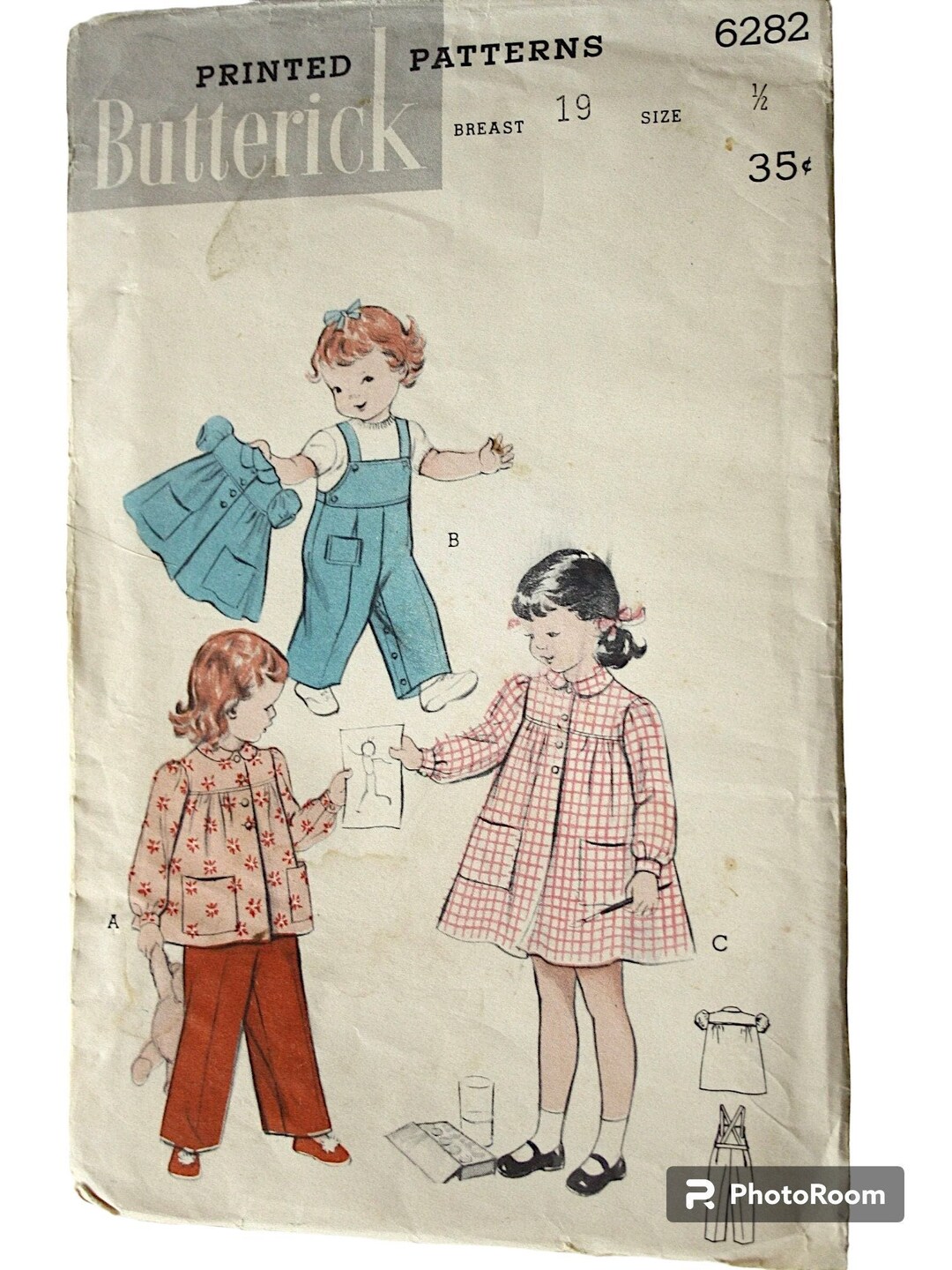 1950s Vintage Patterns Baby Overalls and Smock /top in Two Lengths Girl ...