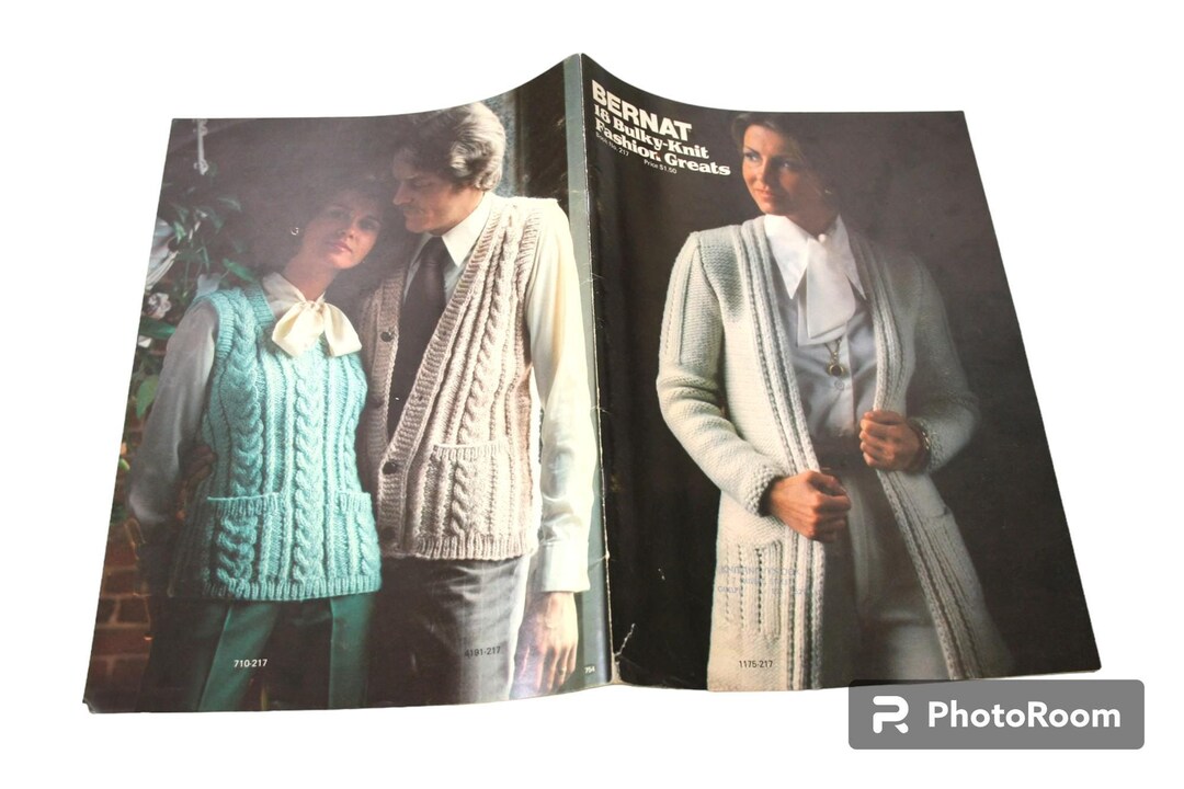 Men and Women Knitting Patterns Bulky Knit Cardigan Jacket Vest Sweater ...