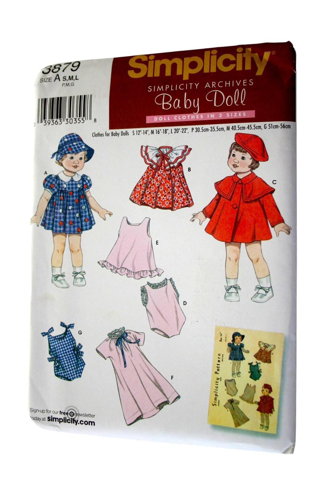 DOLL CLOTHES Patterns for Baby Dolls Size 12 14 16 18 20 22" High ...
