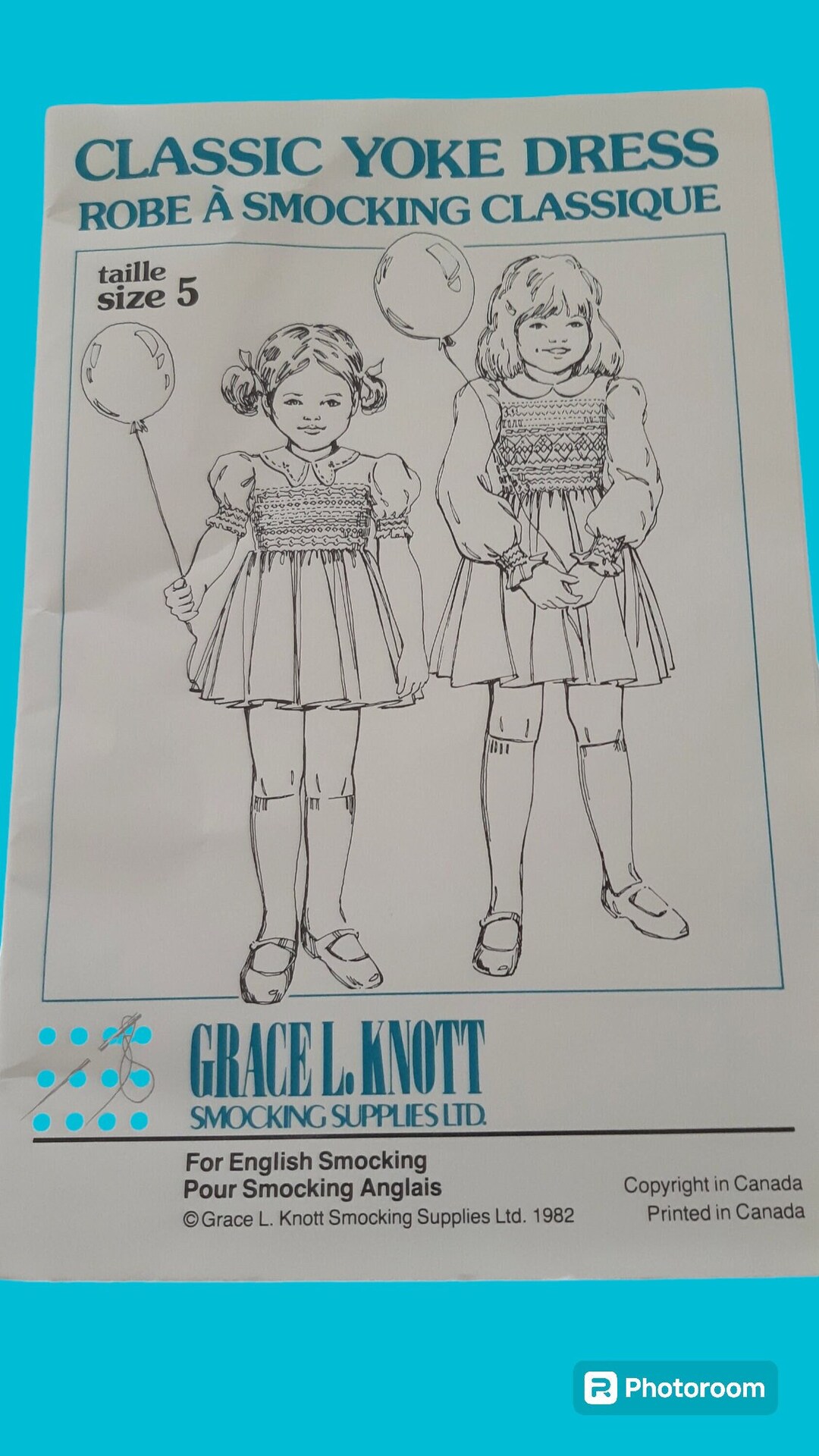 English Smocking Pattern for Girls Dress, Classic Yoke Dress Size 5 ...