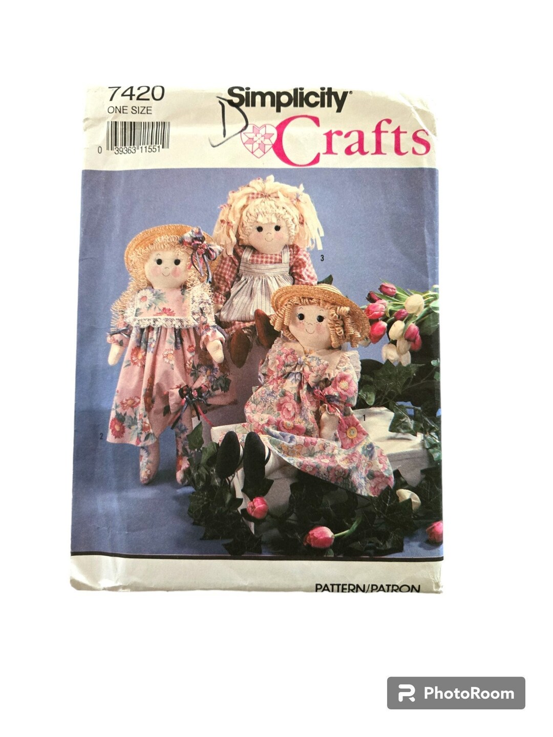 Rag Doll Pattern With Clothes 24" Stuffed Doll With Dress Pinafore Hair ...