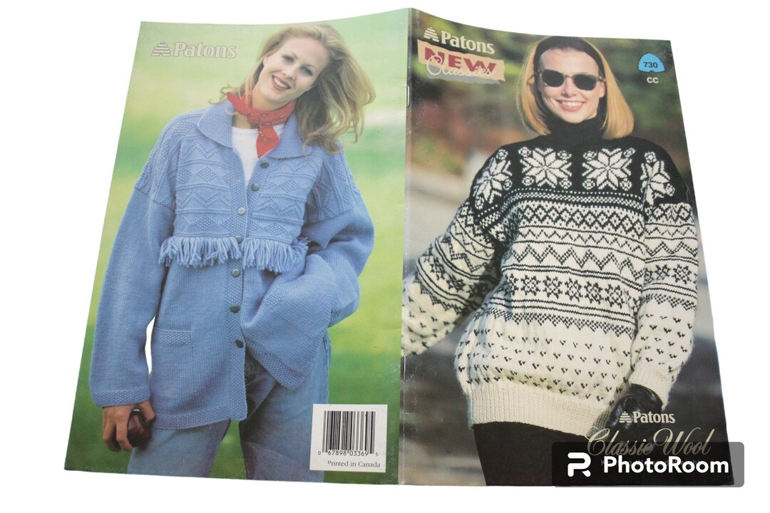 Patons 730 Beehive Knitting Pattern BOOK Pullovers and Cardigan for ...