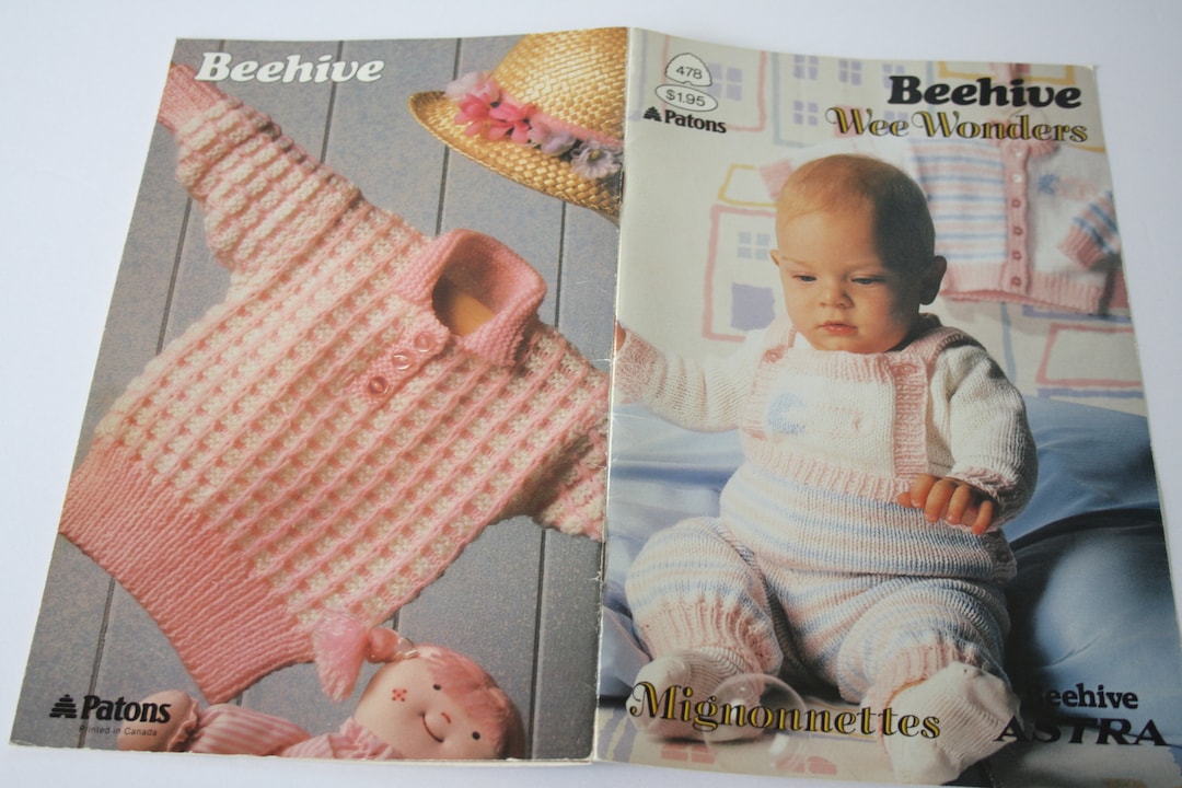 Patons 478 BABY Knitting Patterns for Sweaters Tops Cardigans, Beehive ...