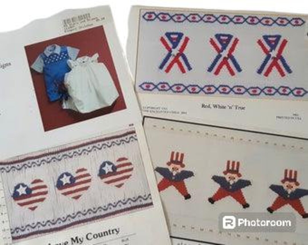 Smocking Plates Design Pattern Templates USA PATRIOTIC Themes for GIFTS ...