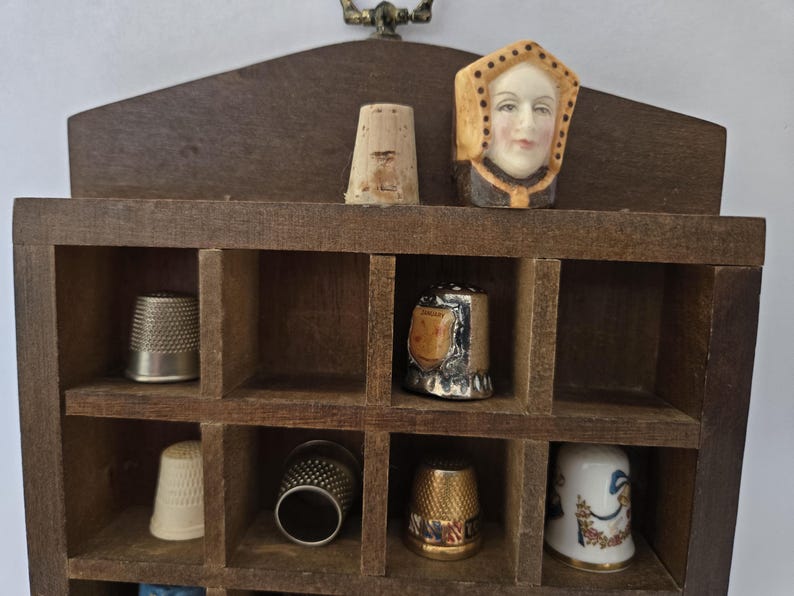 THIMBLE Collection With Wooden Display Box for Wall Hanging INCLUDES 17 ...