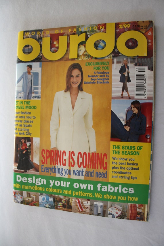 ENGLISH Burda Magazine World of Fashion Burda Sewing Patterns - Etsy