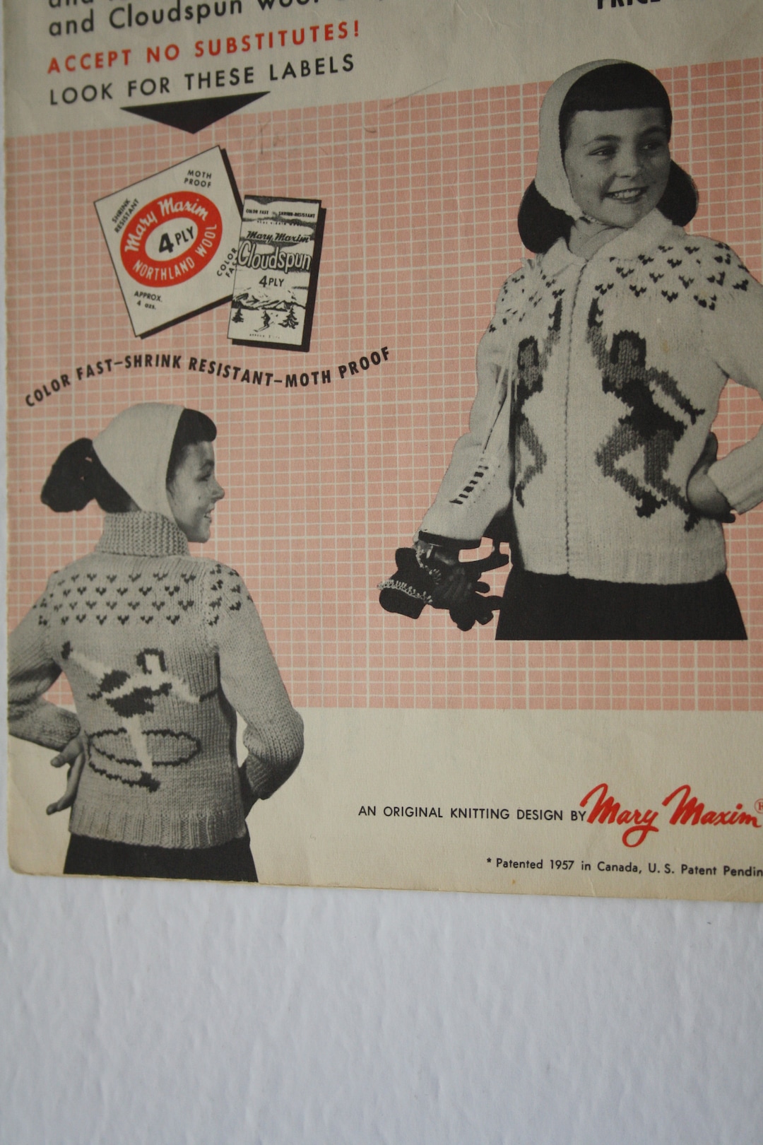 Knitting Pattern Girl's Skating Sweater Pattern by Mary Maxim Graph ...