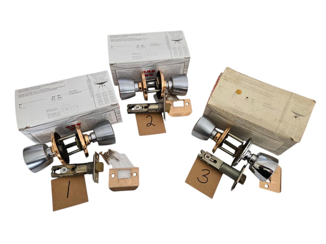 Vintage WEISER Door Handle Interior Passage Set, Thumb Turn Push Lock ...