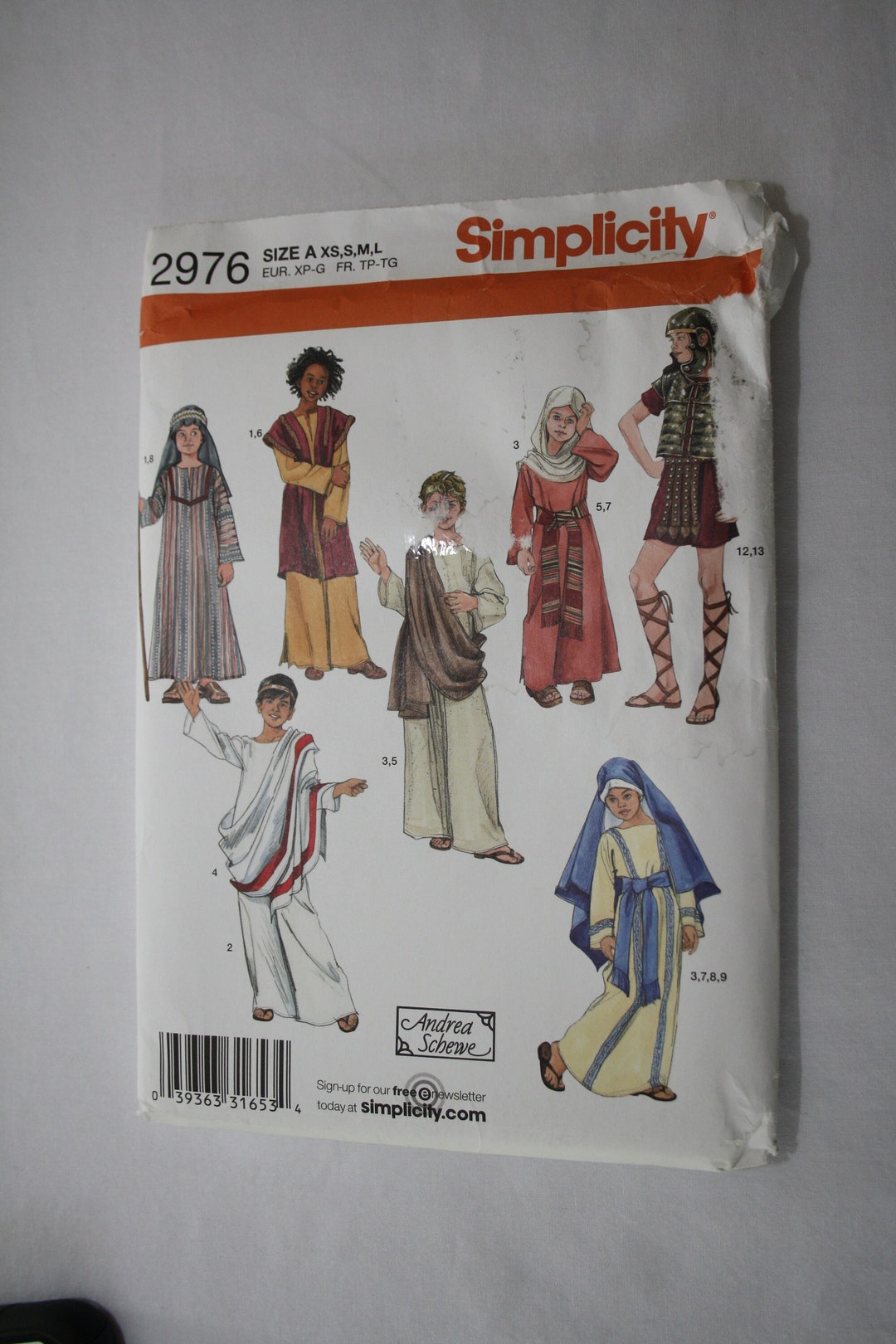 2976 Simplicity Sewing Pattern COSTUMES Roman Biblical Easter - Etsy