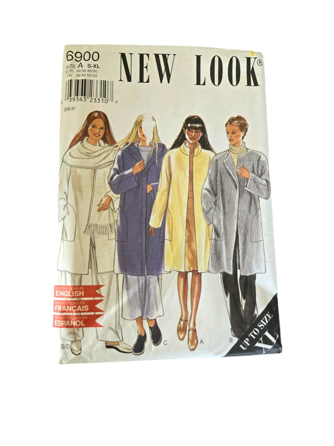 Wrap Coat With Shawl Option Pattern Womens Size 10 12 14 16 18 20 22 24 ...