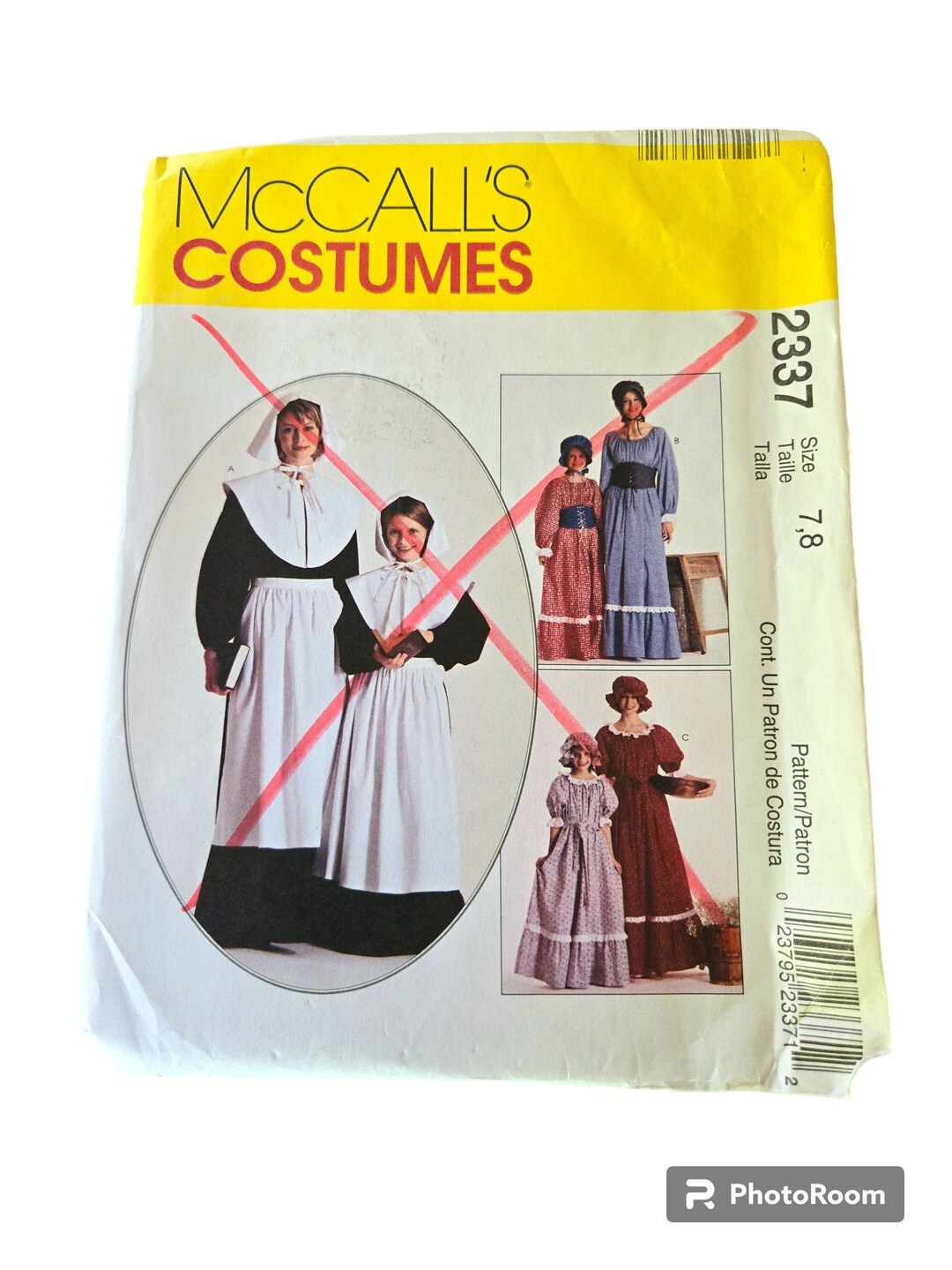 Mccalls 2337 UNCUT Costume Pattern Frontier Mormon Trail Pilgrim ...