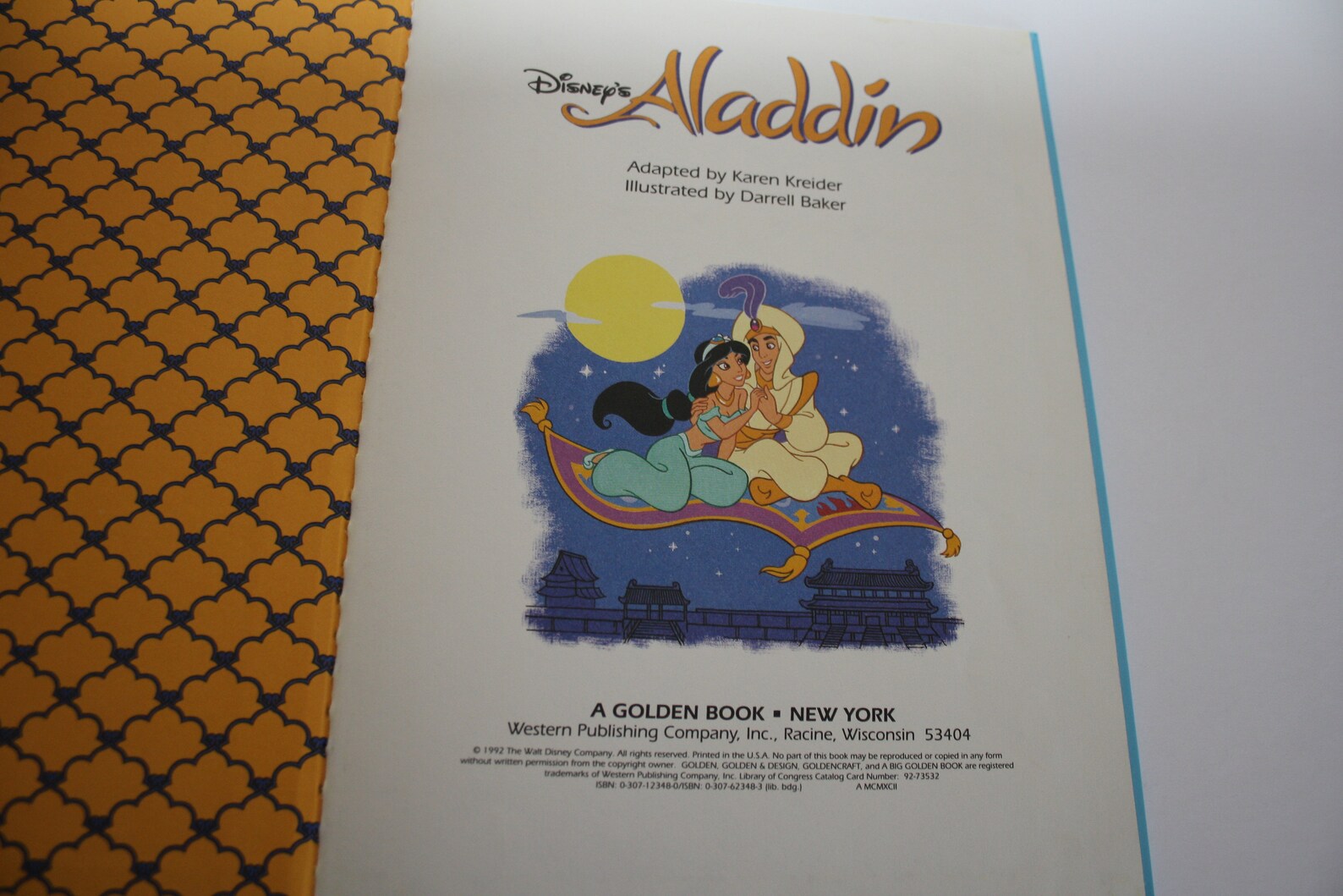 ALADDIN Walt Disney's Big Golden Book vintage 1992 | Etsy