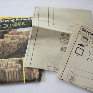 Slip Cover Patterns DIY Covers for Sofa Couch Chairs and Pillows UNCUT ...