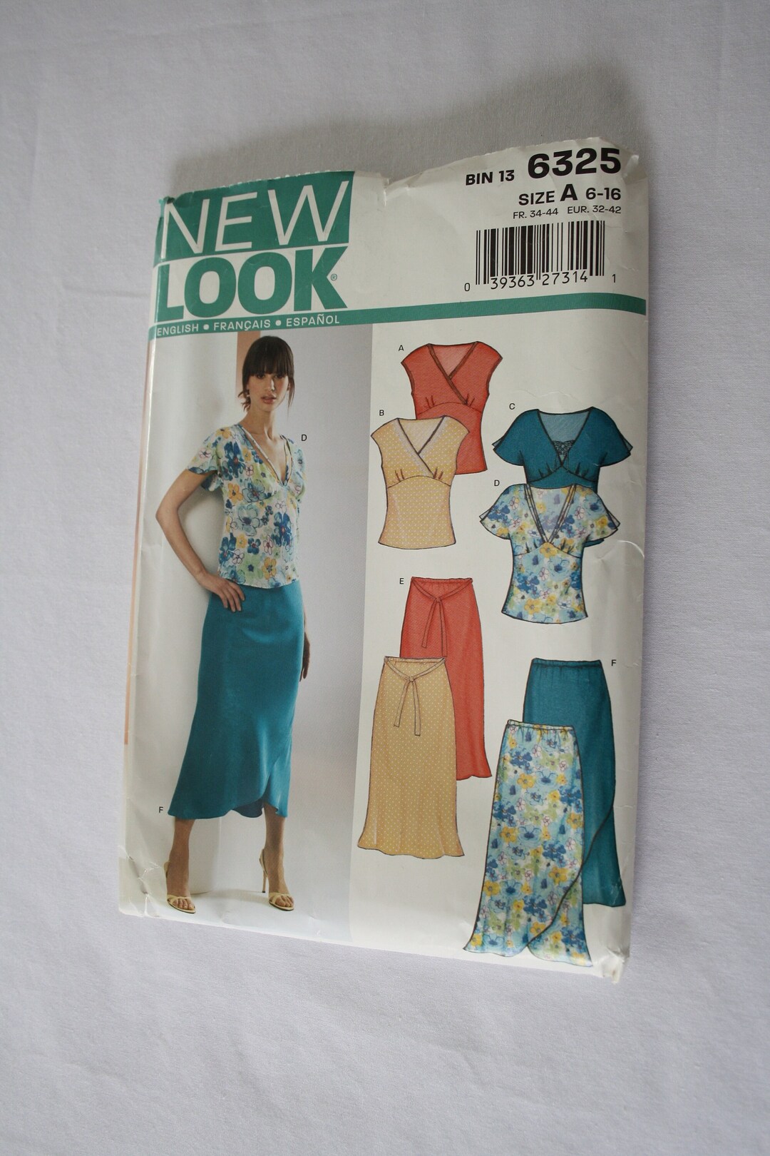 New Look 6325 Sewing Pattern Misses /women's Skirt and Tops in 2 Styles ...
