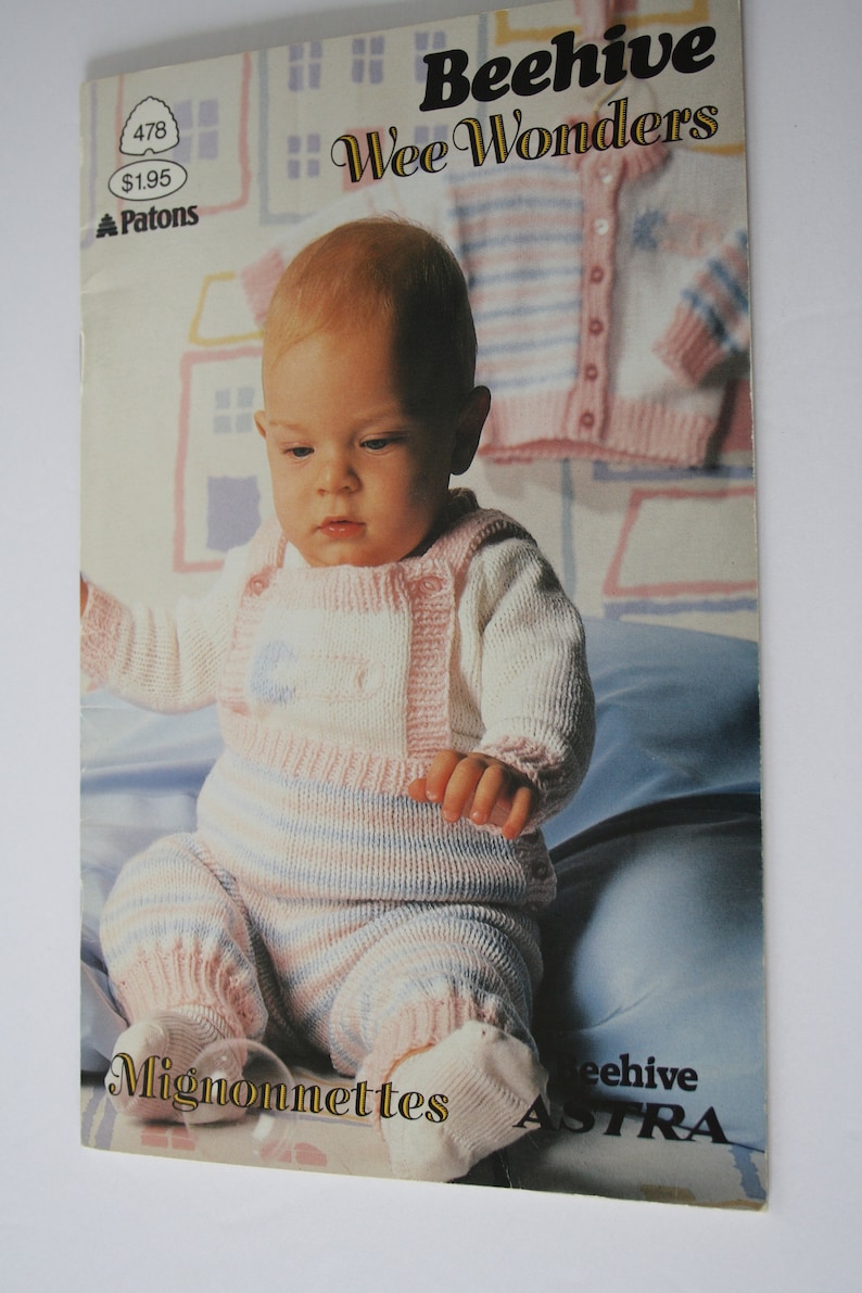 Patons 478 BABY Knitting Patterns for Sweaters Tops Cardigans, Beehive ...