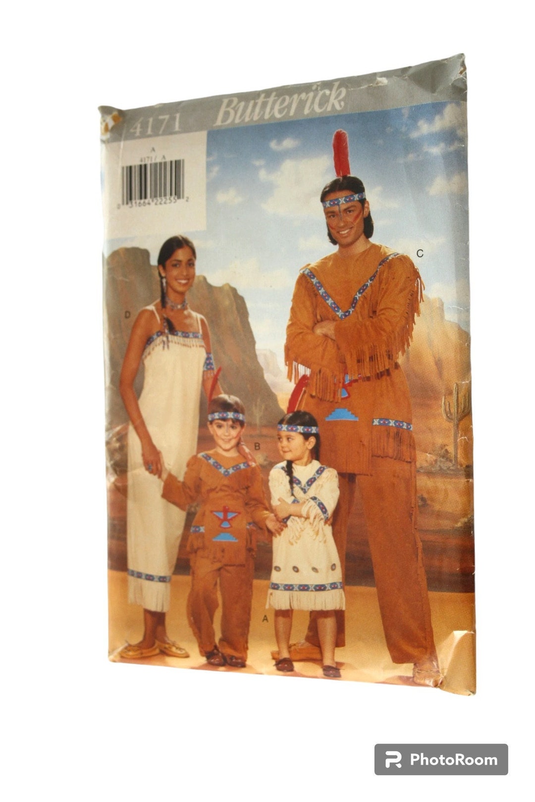 ADULT Native American Costume Sewing Pattern Men and Women Sizes UNCUT ...