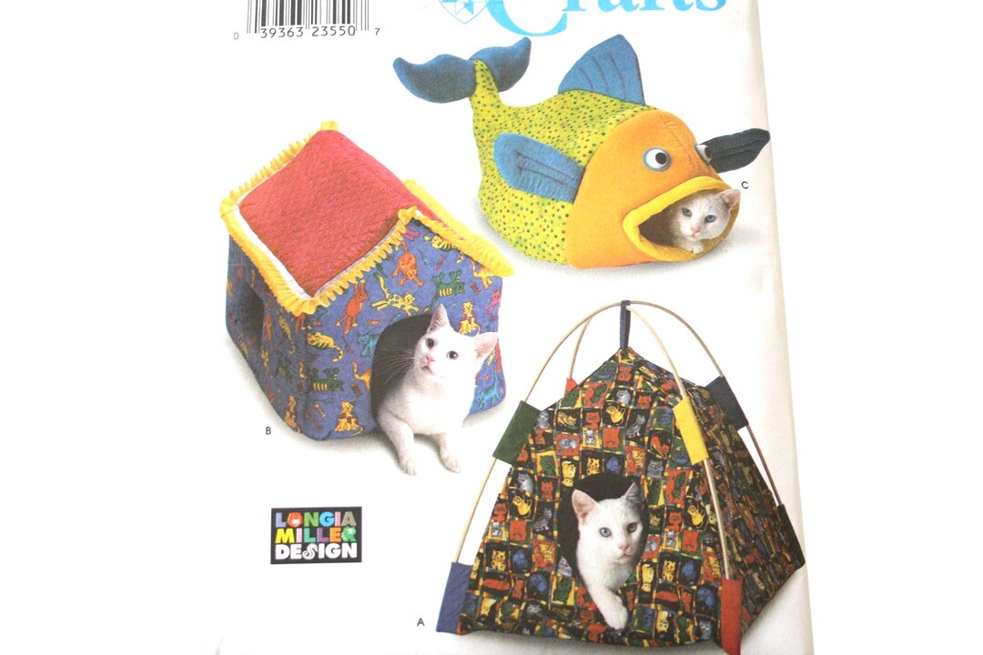 CAT Bed Sewing Patterns for Kittens, Cats, Tent Bed, House Bed, Fish ...