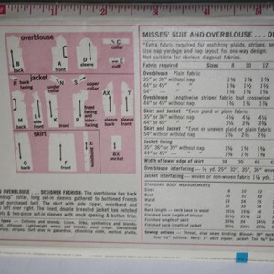 Womens 1960s Patterns Jacket and Skirt, Over Blouse Suit Size 12 Bust ...