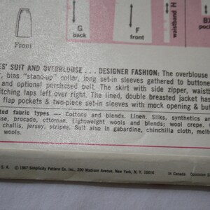 Womens 1960s Patterns Jacket and Skirt, Over Blouse Suit Size 12 Bust ...