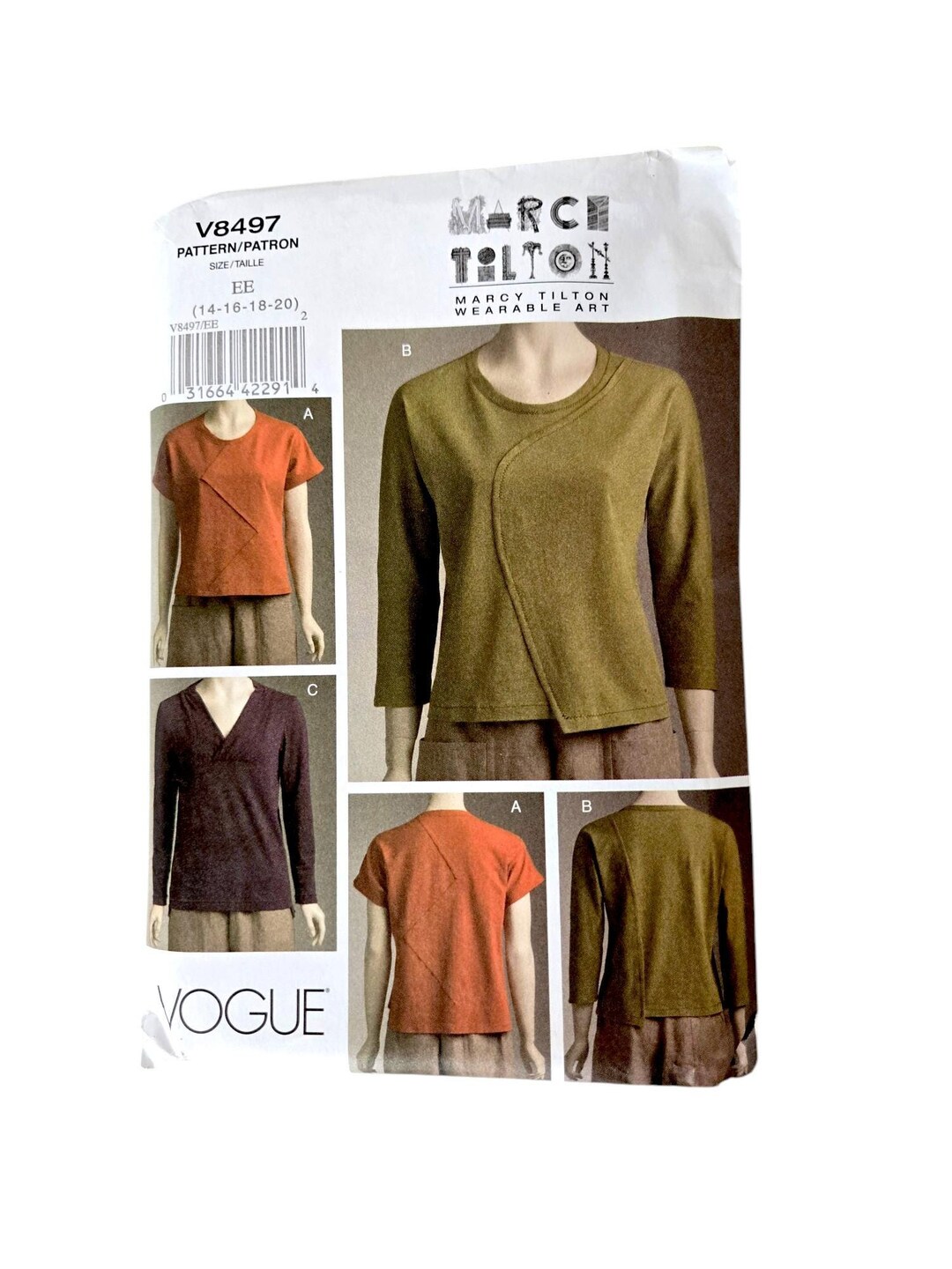 Marcy Tilton Wearable Art TOP Pattern, EASY Loose Fitting Pullover Top ...