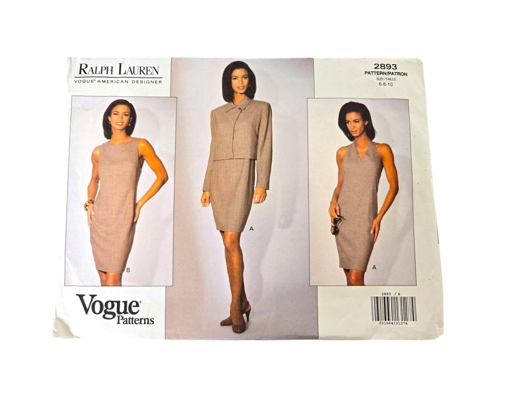 Ralph LAUREN HALTER Dress and Jacket Sewing Pattern Women Size 6 8 10 ...