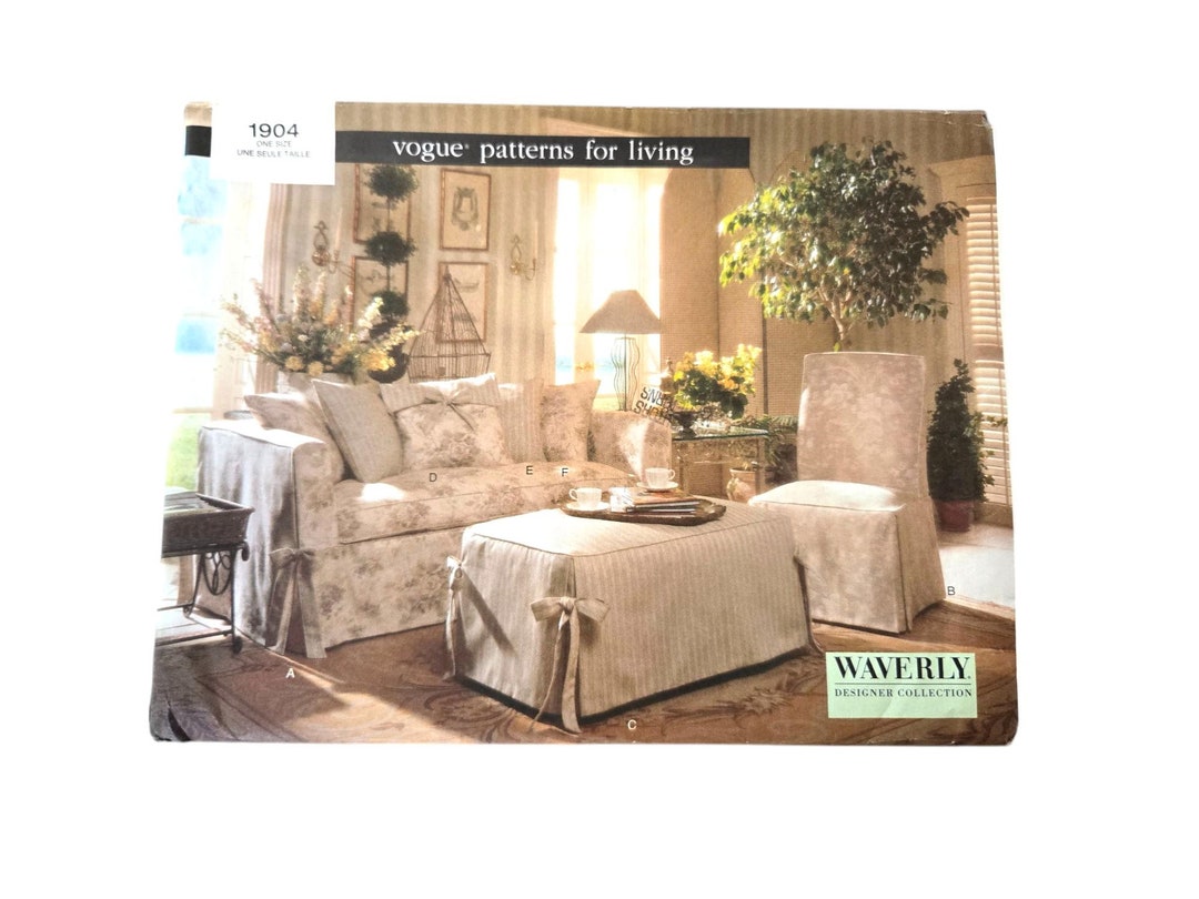 SLIPCOVERS Patterns and Instructions for SOFA Couch and OTTOMAN Poof ...