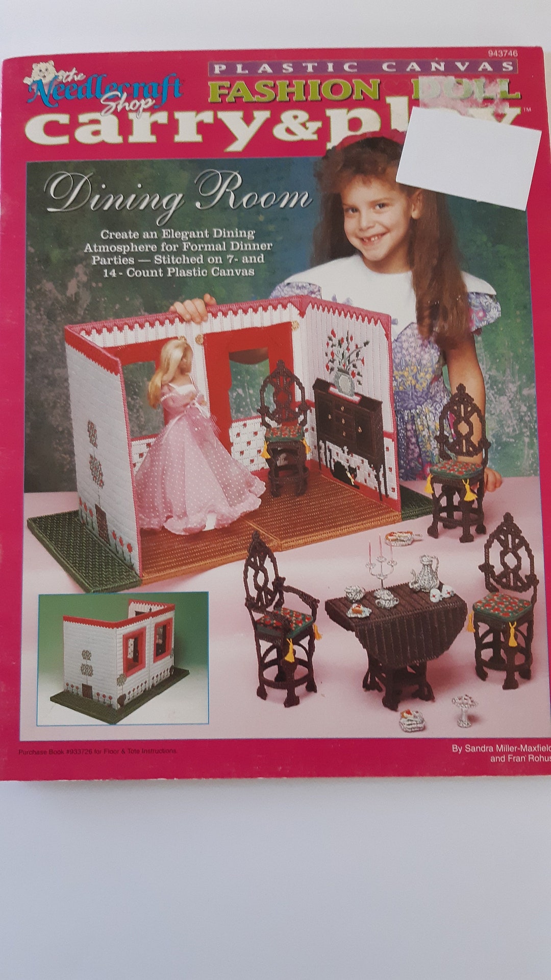 Plastic Canvas Pattern DINING ROOM Carry and Play Set for FASHION Dolls ...