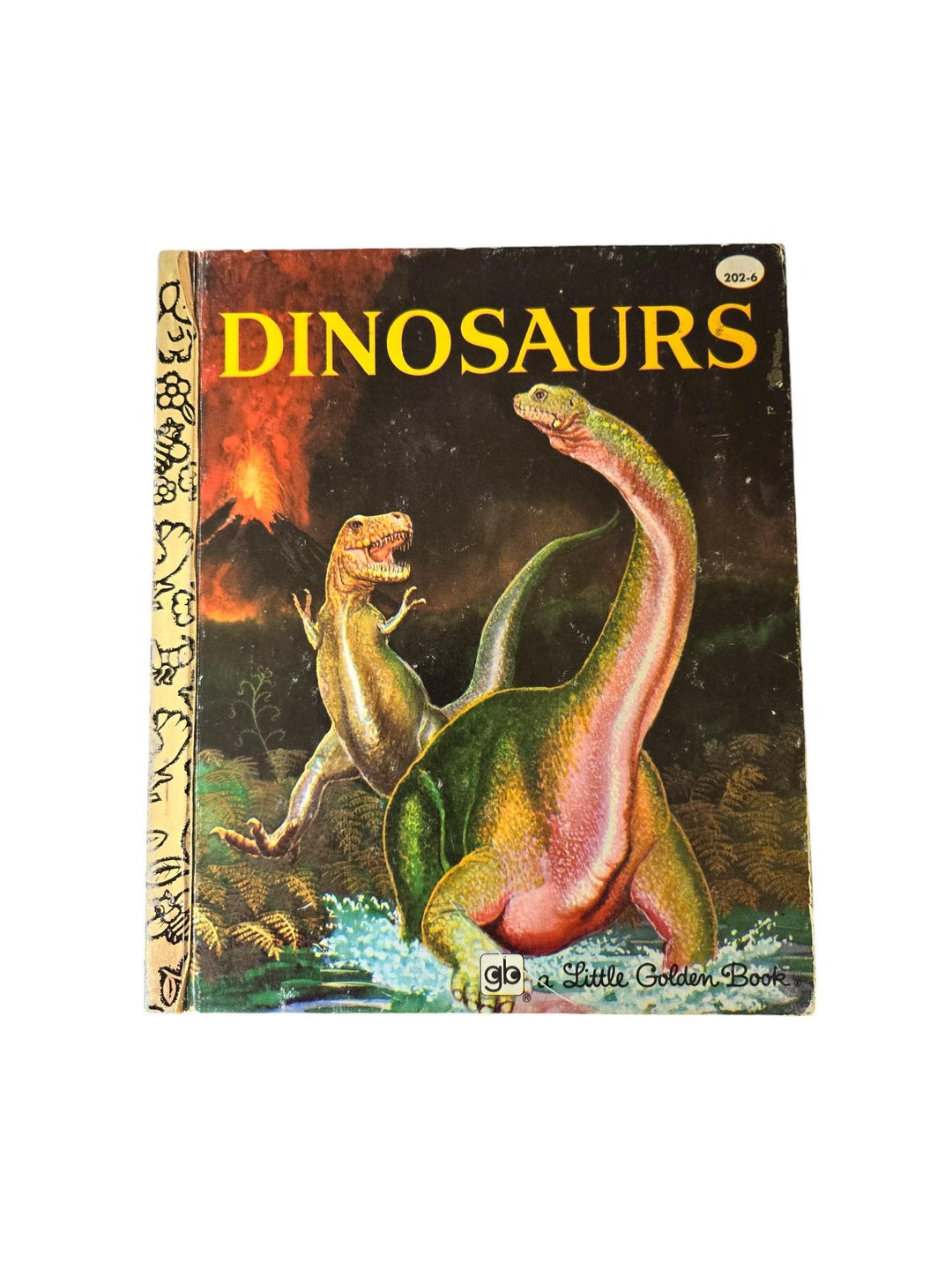 DINOSAURS Vintage Little Golden Book 1980 Edition 202-6 Very Good Cond ...