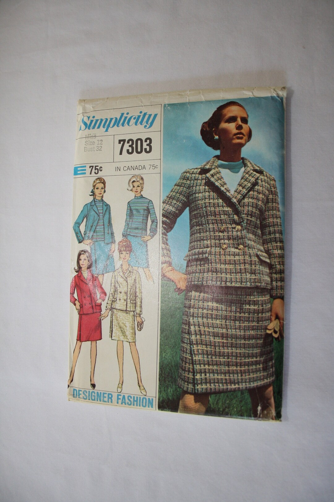 Womens 1960s Patterns Jacket and Skirt, Over Blouse Suit Size 12 Bust ...