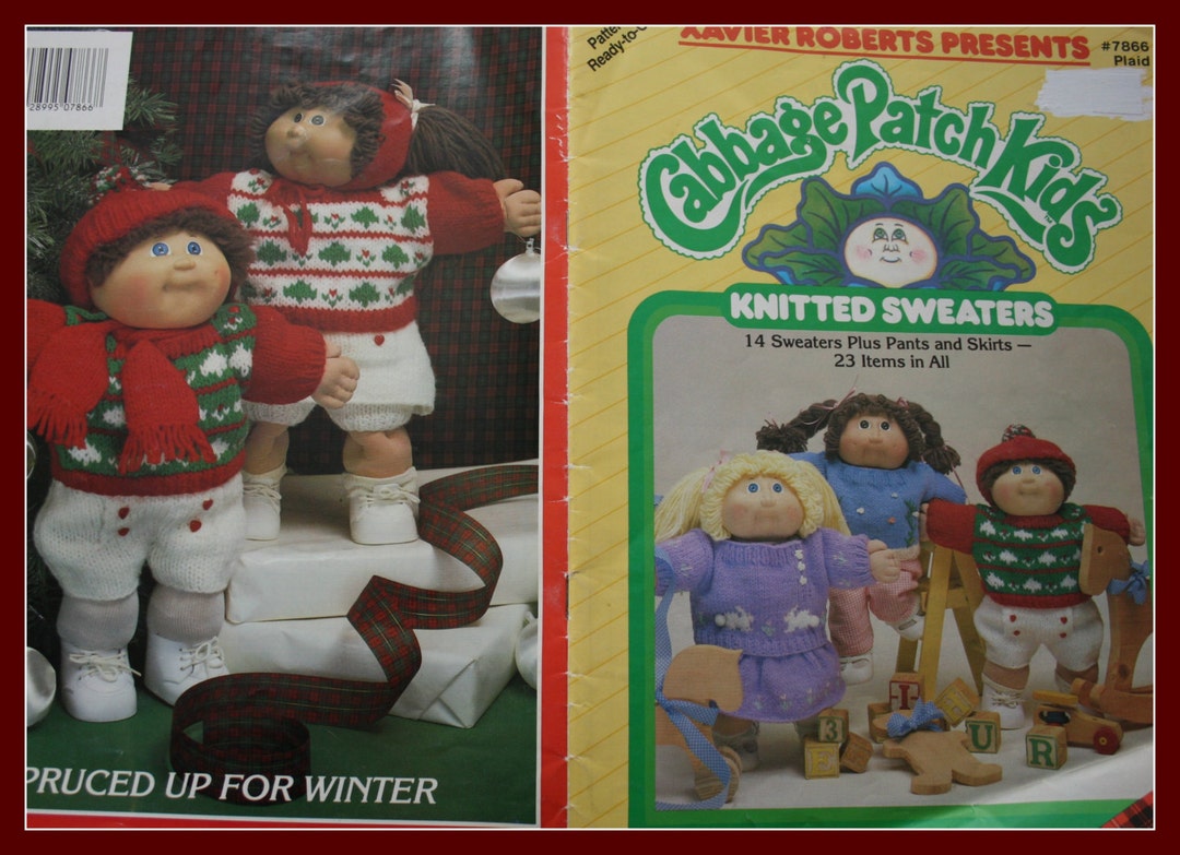 Cabbage Patch Kids Clothes to Knit, 7866 Plaid, Book Includes 23 ...