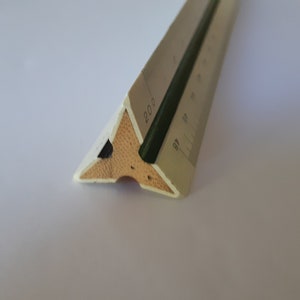 Vintage Triangular Scale Ruler, Wooden Triangular Ruler for Drafting ...