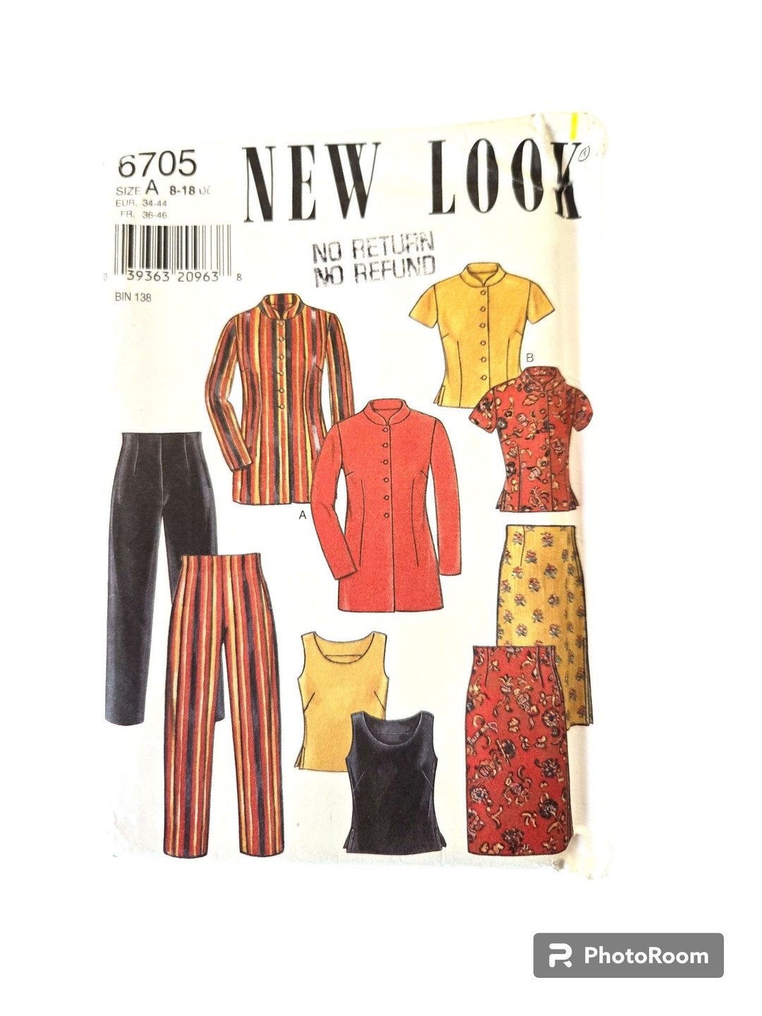 New Look Sewing Pattern 6705 UNCUT Womens Pants Jacket Blouse Shell Top ...
