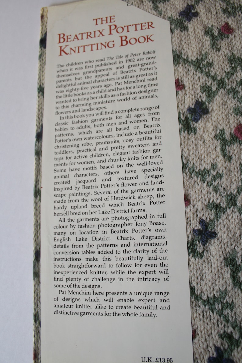 Beatrix Potter Knitting Book 50 Patterns for ADULTS and - Etsy