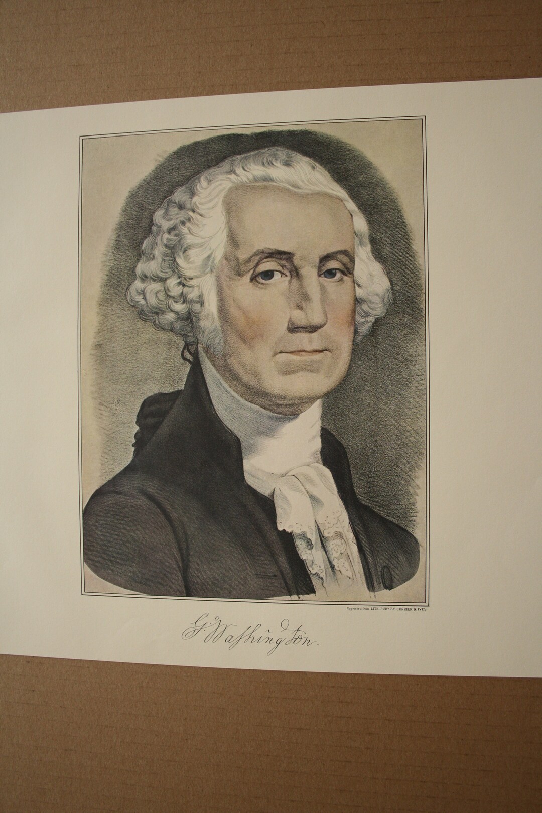 Larger Size George Washington Portrait Print Picture by CURRIER and ...