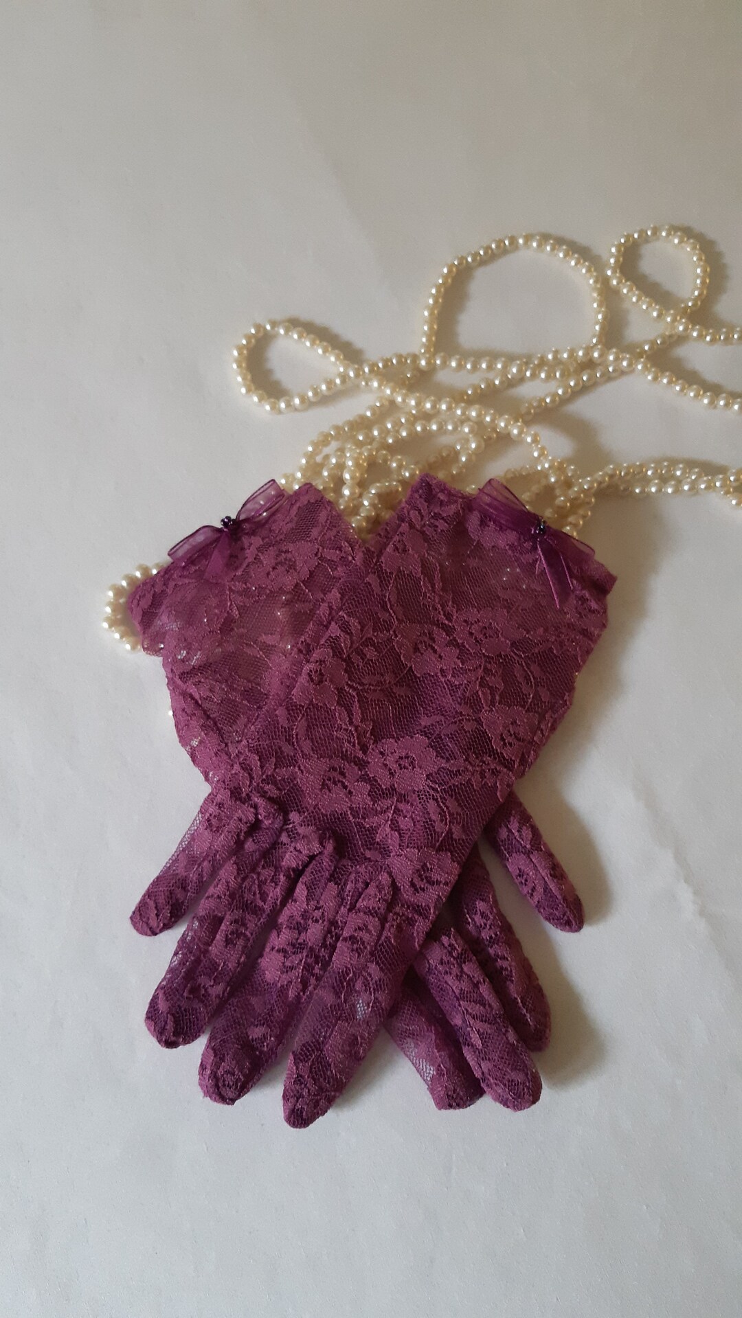 PURPLE Lace Gloves Woman's Bridal Gloves Accessory - Etsy