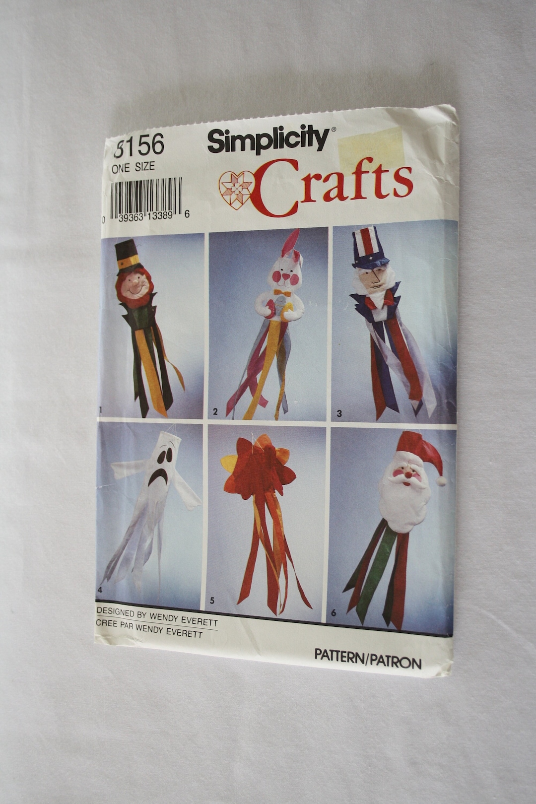 WINDSOCK Patterns Holiday Windsocks Turkey /santa /uncle Sam /bunny ...