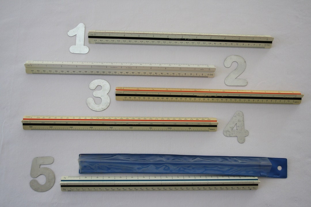 Vintage Triangular Scale Ruler Wooden Triangular Ruler for - Etsy