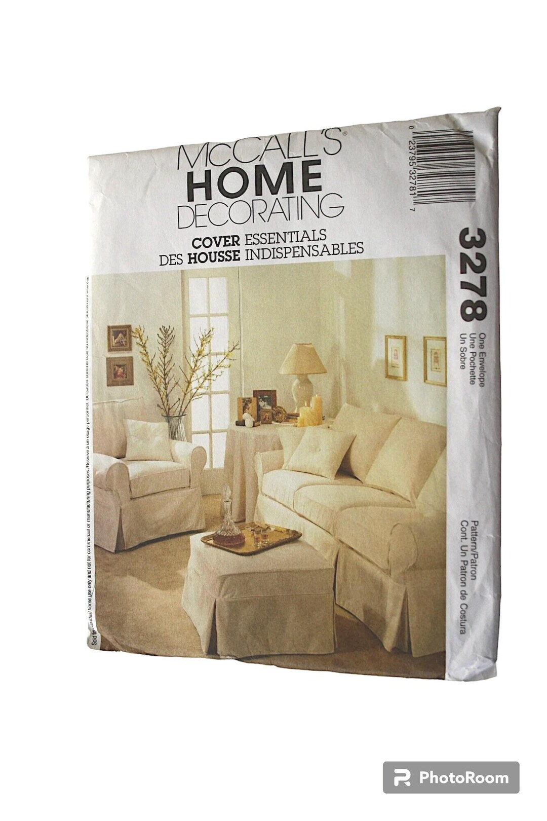 DIY SLIPCOVER Couch Chair Ottoman Footstool Sofa Sewing Patterns Uncut ...