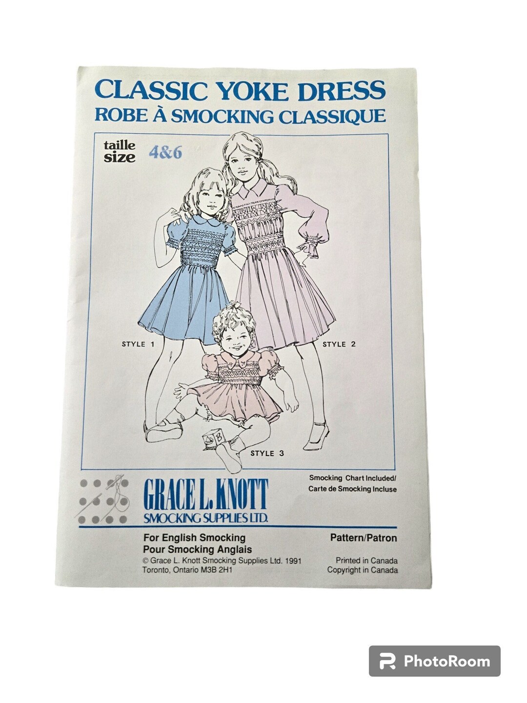 English Smocking Pattern for Girls Dress, Classic Smocked Yoke Dress ...