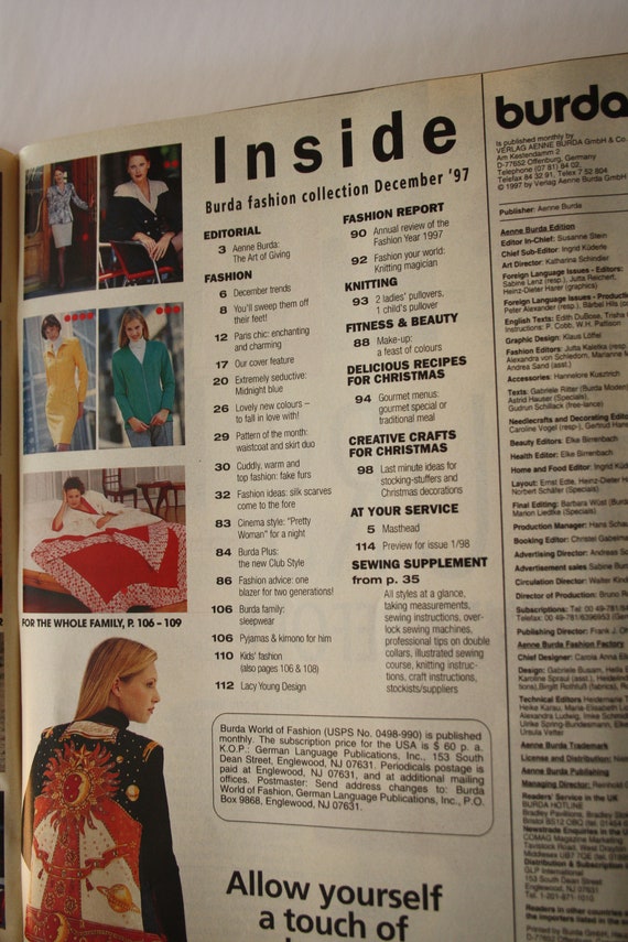 Kits & How To Burda Magazine World of Fashion Burda Sewing Patterns ...