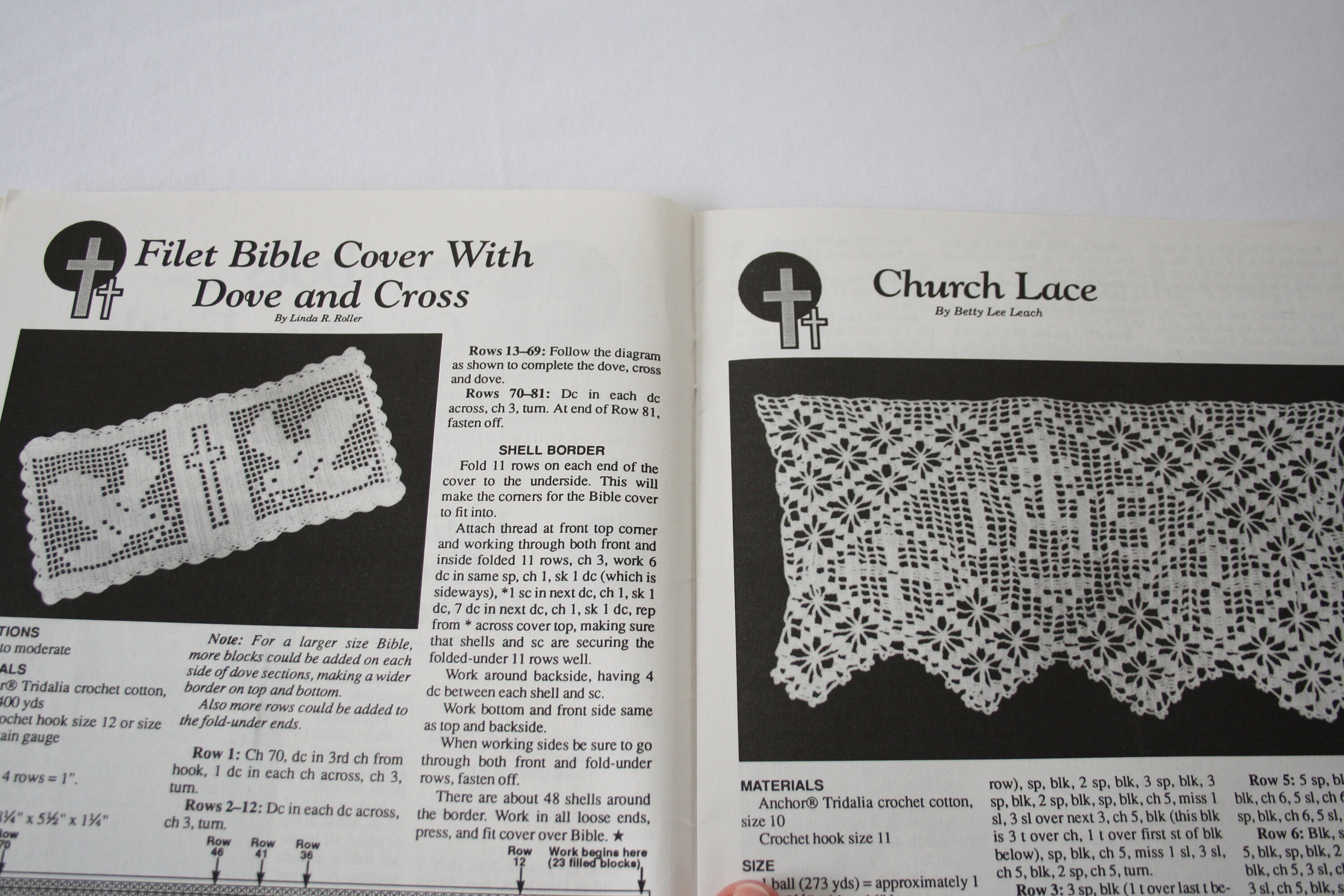 Filet Crochet Bible Covers