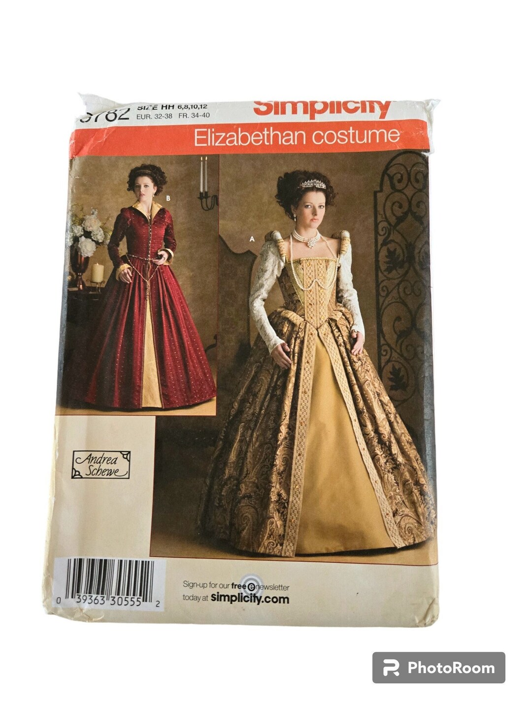 Elizabethan Gown Costume Sewing Pattern Women's Size 6 8 10 12 Queen ...