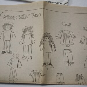 Rag Doll Pattern With Clothes 24" Stuffed Doll With Dress Pinafore Hair ...