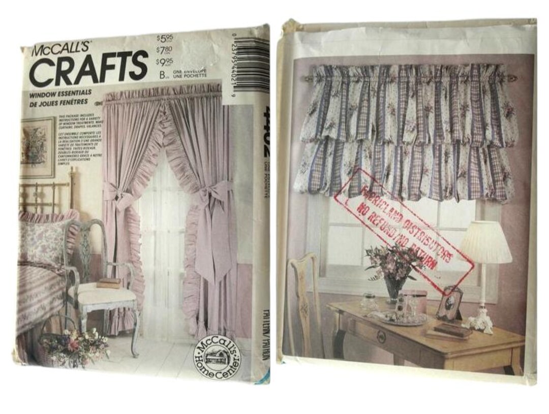 Curtains, Drapes, Valances Sewing Patterns Unused, Instructions to Sew ...