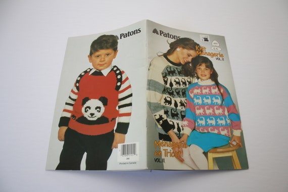 Patons 499 Beehive Animal Picture Sweater Knitting Patterns Dragon Cats ...