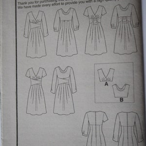 Dress Pattern Raised /empire Waist and Deep V Neckline or Cowl Neckline ...