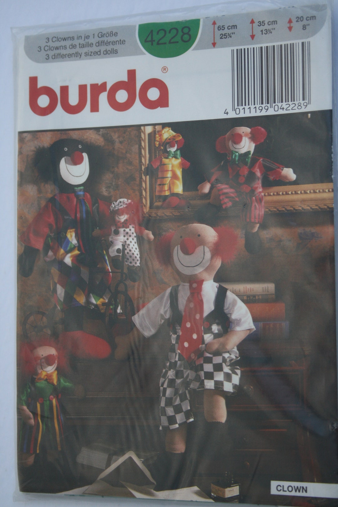 CLOWN Doll Pattern 3 Sizes to Make a Stuffed Clown Doll - Etsy