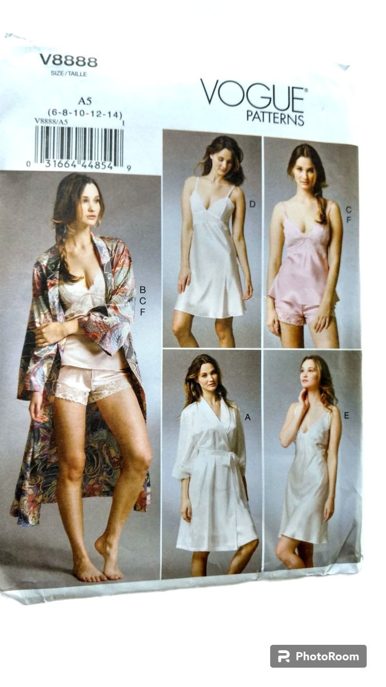 EASY LINGERIE Sewing Patterns Womens Size 6 - 14 AND 14 - 20, Robe ...