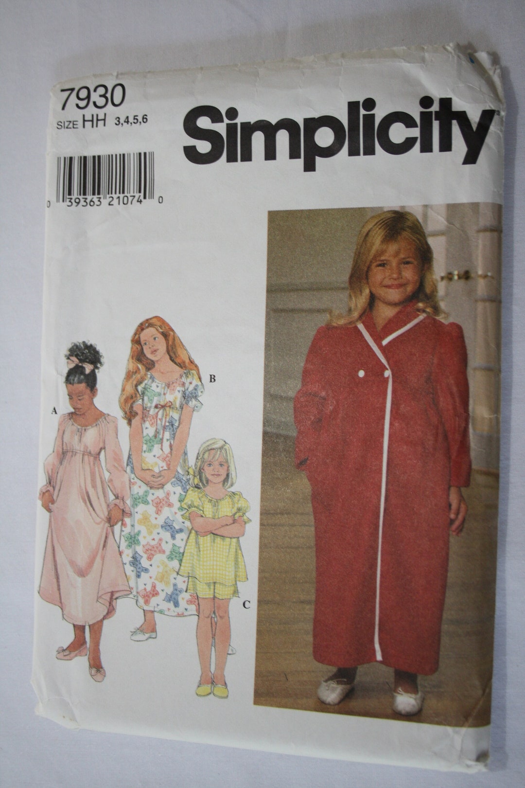GIRLS Patterns Nightgown Pajamas Robe Housecoat for Girls Size - Etsy