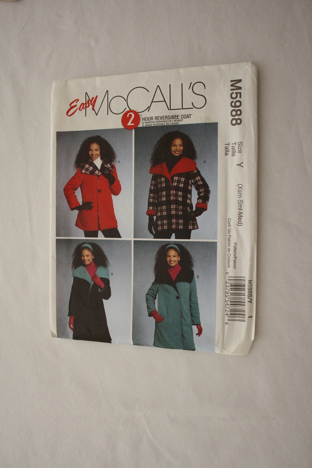 Women's REVERSIBLE COAT Pattern Easy Two Hour Sewing Pattern Misses ...